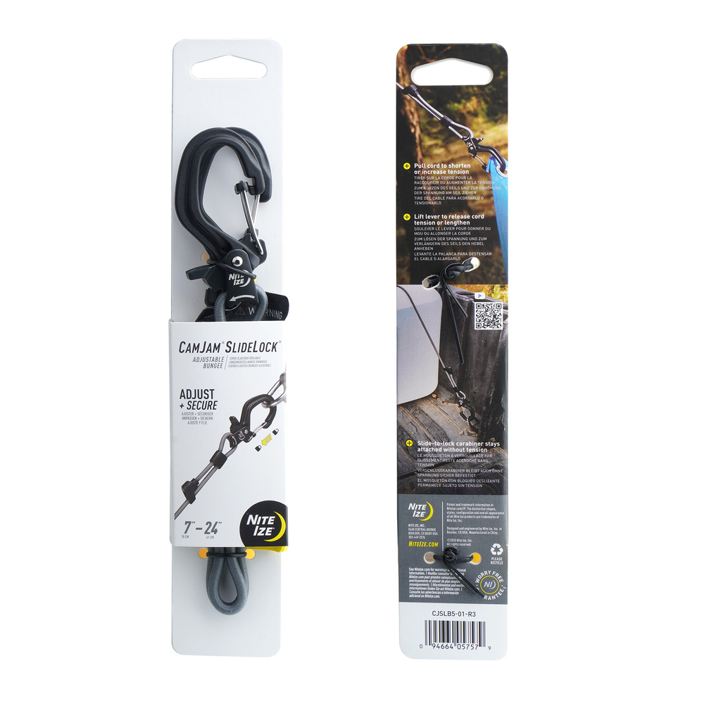 Elastyczna lina z klamrą CamJam™ SlideLock® Aluminium Czarna Nite Ize ...