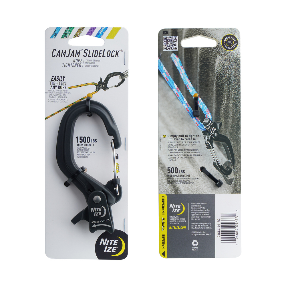 Klamra CamJam™ z karabińczykiem SlideLock® Aluminium Duży Czarna Nite ...