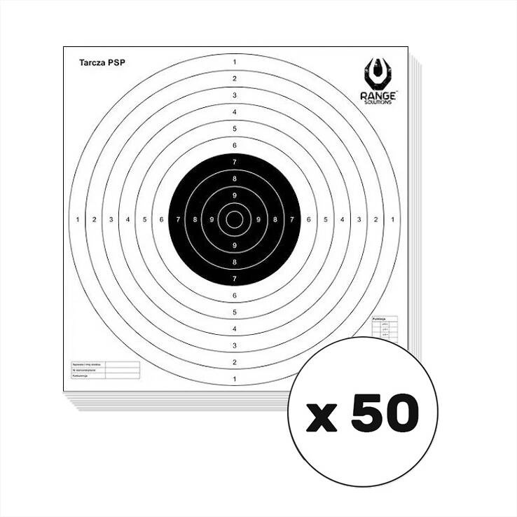 Tarcze strzeleckie PSP TS-2 Wymiary 520 x 520 mm Papier 80 g/m² Zestaw ...