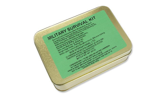 Zestaw survivalowy przetrwania Military Survival Tin BCB 25 elementów CK019