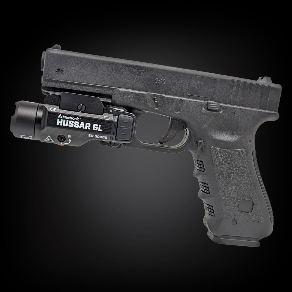 Taktyczna latarka na pistolet z laserem Hussar GL 12270 cd Czarna ...