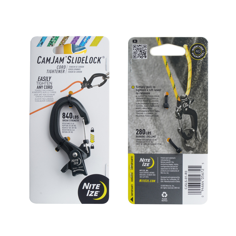 Klamra CamJam™ z karabińczykiem SlideLock® Aluminium Mały Czarna Nite ...