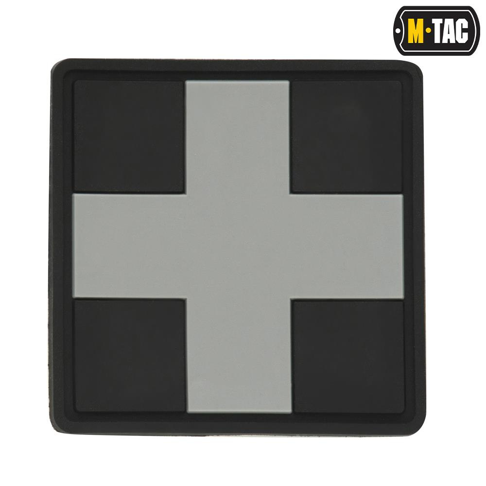 Naszywka 3D PVC Medic Cross Square Czarny / Szary M-Tac 51124211