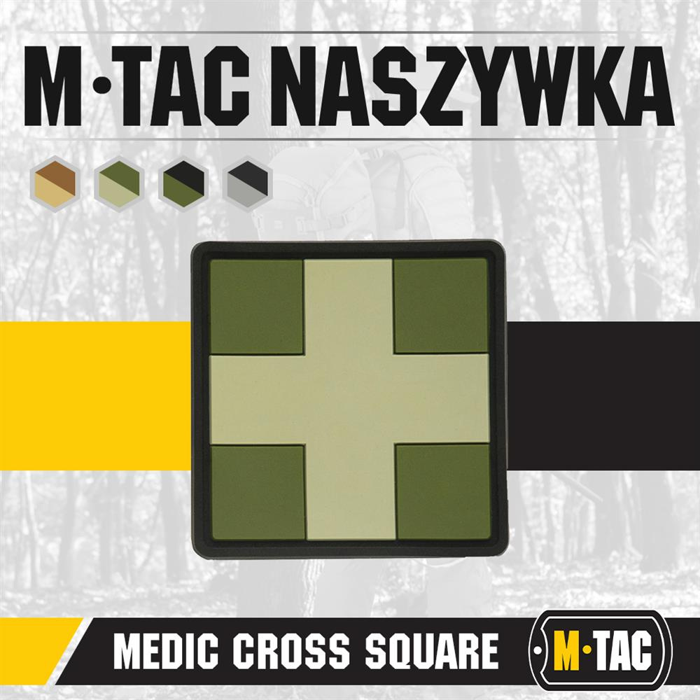 Naszywka 3D PVC Medic Cross Square Oliwkowy M-Tac 51124001