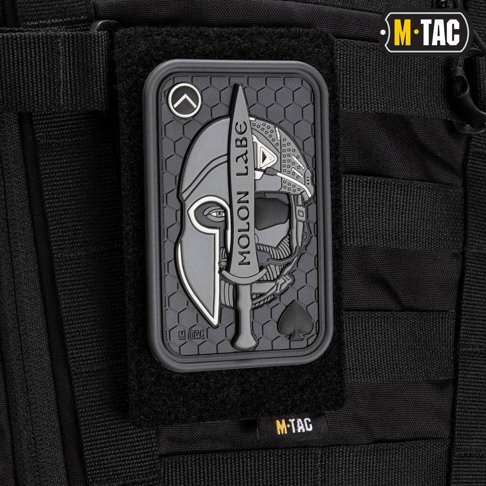 M-Tac Naszywka Molon Labe Ace 3D PVC Morale Patch Szary 51127011