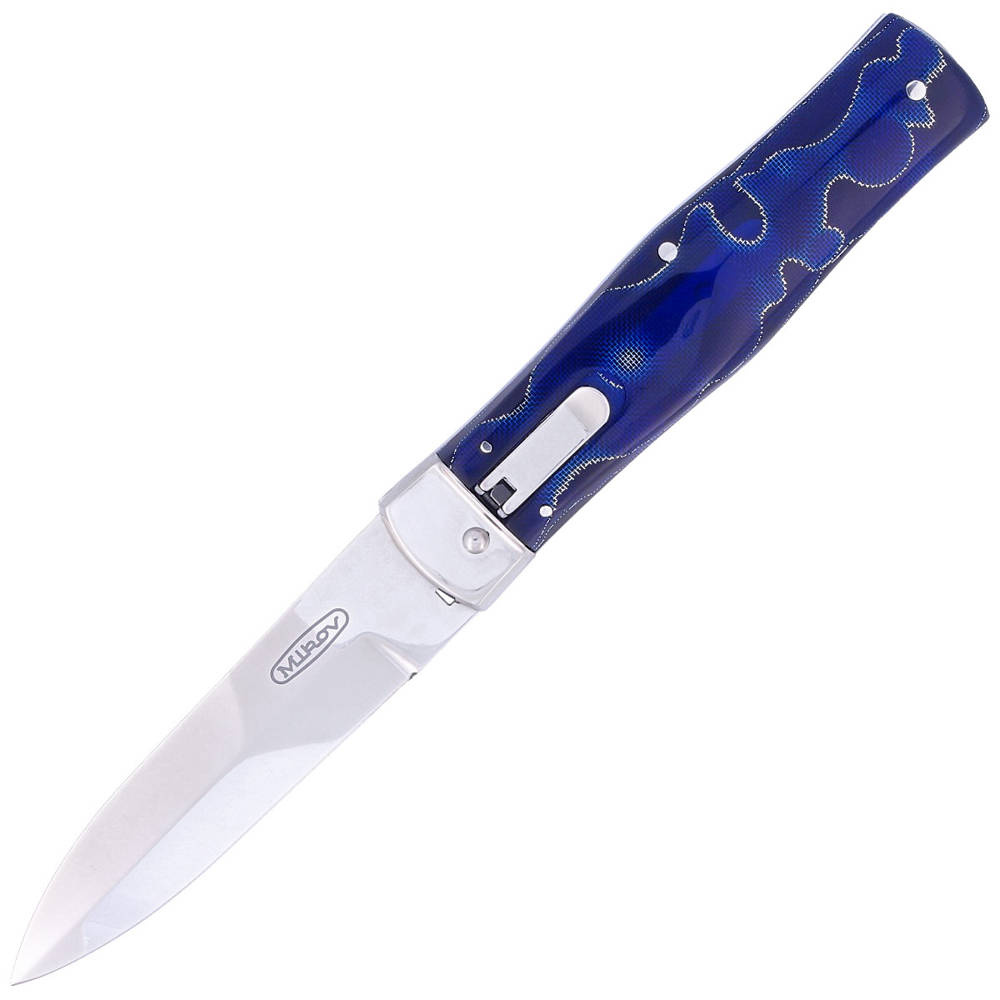 Nóż sprężynowy Predator Raffir Lever Lock N690 Niebieski Mikov 241-BRa ...