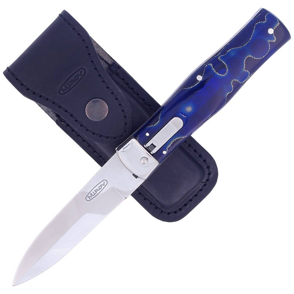 Nóż sprężynowy Predator Raffir Lever Lock N690 Niebieski Mikov 241-BRa ...
