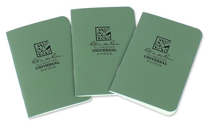 Rite in the Rain - Notatnik wodoodporny - 3 1/4 x 4 5/8" - 3 szt. - 971FX-M - Oliwkowy - cena ...